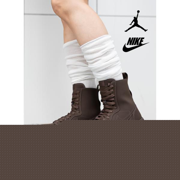 NIKE ナイキ WMNS AIR JORDAN 1 BROOKLYN ウィメンズ エア ジョーダン 1 ハイ ブルックリン スニーカー BROWN ( 厚底 レザー ブーツ IO8742-237 )