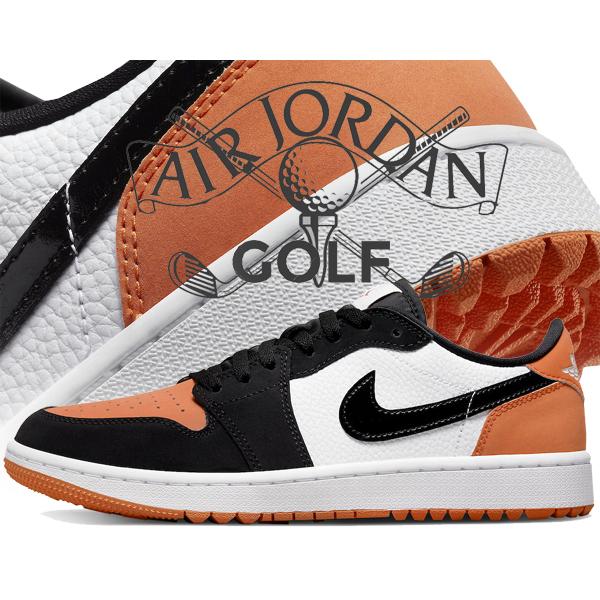 ナイキ エアジョーダン 1 ロー ゴルフ NIKE AIR JORDAN 1 LOW GOLF SHATTERED BACKBOARD starfish/blk-wht dd9315-800 スパイクレス シャッタード バックボード