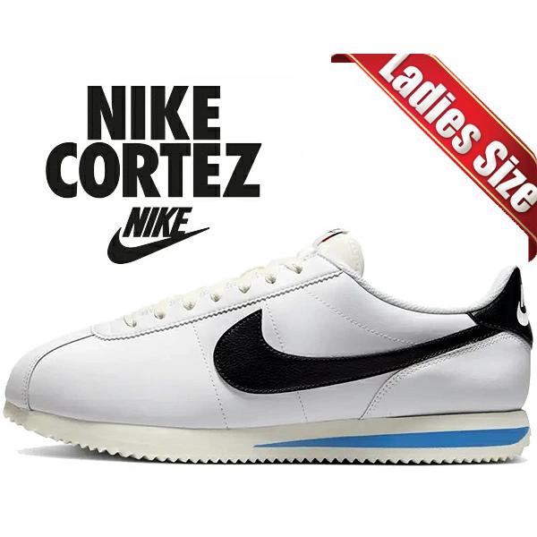 ナイキ ウィメンズ コルテッツ NIKE WMNS CORTEZ white/black-lt photo blue-sail dn1791-100 レディース スニーカー ホワイト ブラック