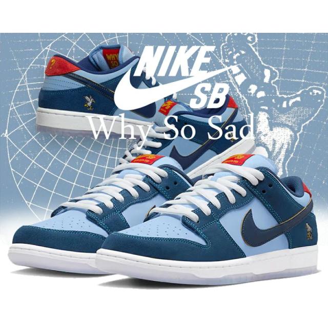 ナイキ スケートボーディング ダンク ロー プロ NIKE SB DUNK LOW PREMIUM WSS coastal blue/coastal blue dx5549-400 WHY SO SAD ? ワイ ソー サッド？
