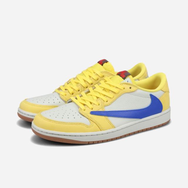 NIKE WMNS AIR JORDAN 1 LOW OG SP × TRAVIS SCOTT ナイキ ウィメンズ エア ジョーダン 1 トラヴィス スコット CANARY/RACER BLUE/LIGHT SILVER DZ4137-700