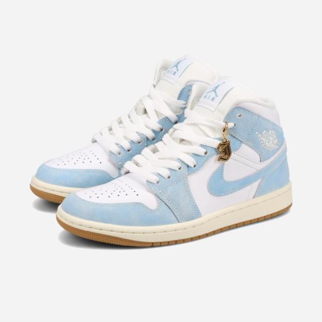 NIKE WMNS AIR JORDAN 1 MID SE ナイキ ウィメンズ エア ジョーダン 1 ミッド SE メンズ レディース WORN BLUE/WHITE/GUM LIGHT BROWN/SAIL ブルー HQ2005-100