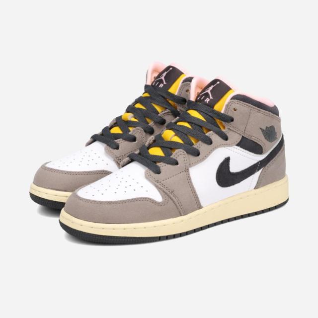 NIKE AIR JORDAN 1 MID SE GS ナイキ エア ジョーダン 1 ミッド SE GS レディース WHITE/OIL GREY/CAVE STONE/DARK SULFUR ホワイト HQ2014-100