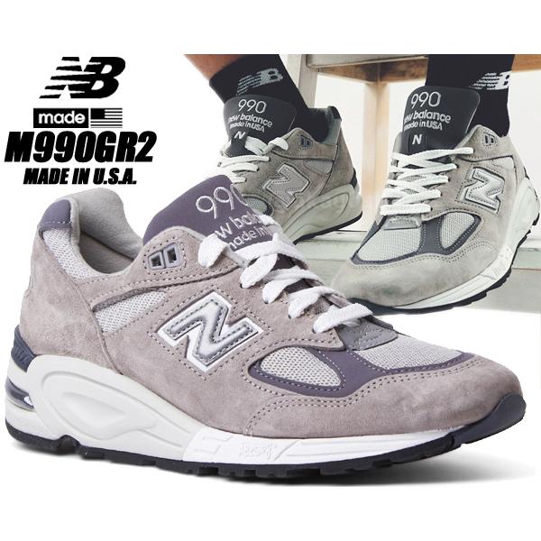 NEW BALANCE M990GR2 MADE IN U.S.A. Width:D ニューバランス M990 V2 スニーカー GRAY グレー NB メンズ 990 V2 GREY ワイズ D