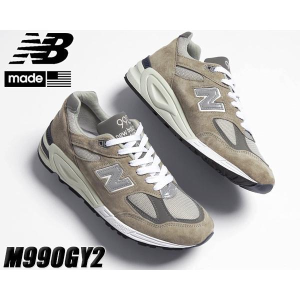 NEW BALANCE M990GY2 MADE IN U.S.A. Width D GRAY ニューバランス M990 V2 グレー NB メンズ スニーカー 990 V2 GREY ワイズ D