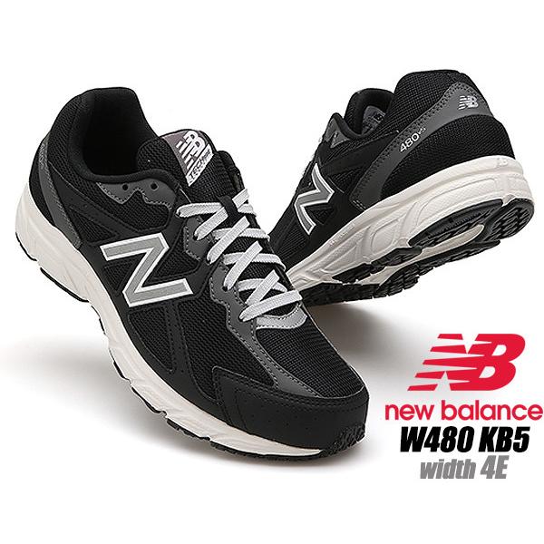 NEW BALANCE W480KB5 4E BLACK ニューバランス ウィメンズ 480 ブラック レディース スニーカー ウオーキング シューズ 幅広 ワイズ EEEE