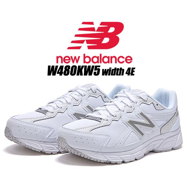 ニューバランス ウィメンズ 480 V5 NEW BALANCE W480KW5 width 4E WHITE レディース スニーカー 幅広 軽量