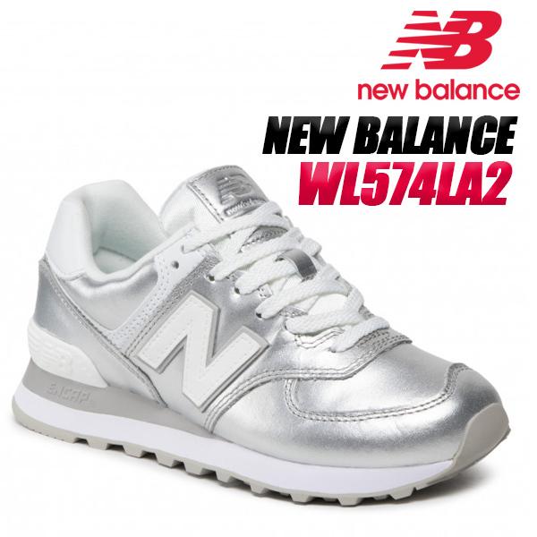 NEW BALANCE WL574LA2 width B SILVER ニューバランス ウィメンズ 574 レディース スニーカー W574 メタリック シルバー llic
