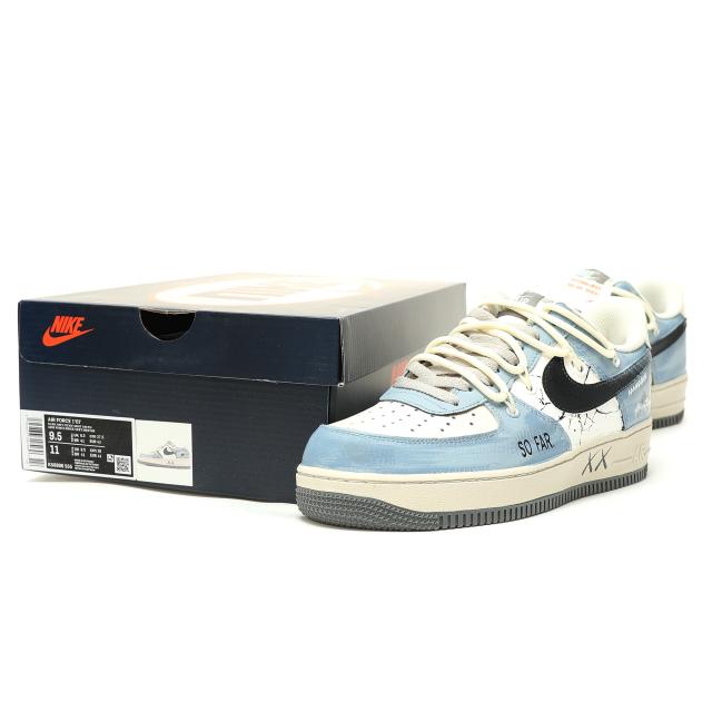 ？【Nike】Air Force 1 Low グラフィティ レース ミストブルー KS6869-555 レアカラー ストリートスニーカー 新品 箱付き