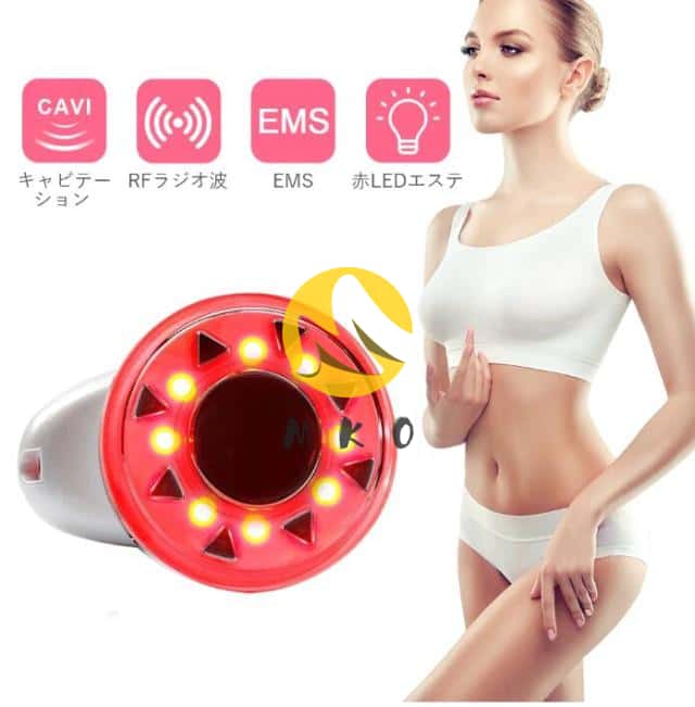 超音波美顔器 ダイエットイオン導入マッサージ器 EMS家庭用キャビテーション機器 RFラジオ波EMSLED光エステ搭載 RF 高周波 振動マッサージ