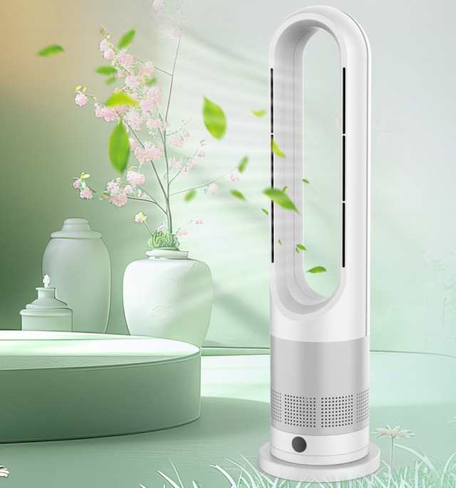夏冬両用 冷暖兼用 羽なし扇風機 タワーファン 扇風機 羽なし 8段階涼風 3段階温風 扇風機 80°左右首振り DCモーター暖房器具 切タイマー ファンヒーター リモコン 静音 スリム ヒーター 冷暖風切替