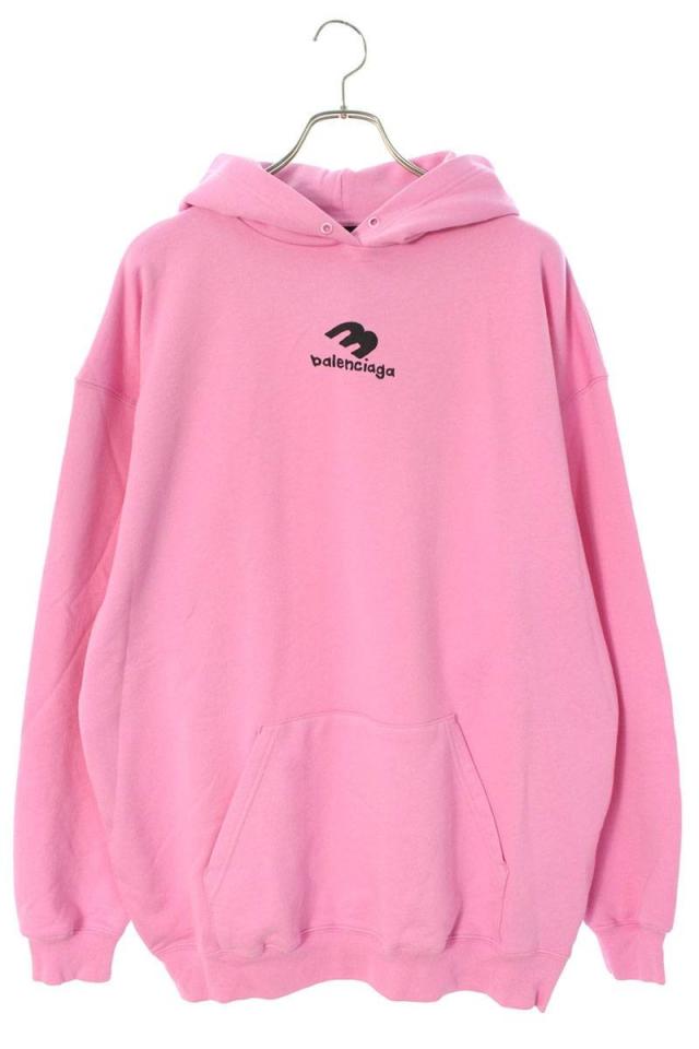 バレンシアガ サイズ:XS  22AW  578135 TNVH2 ロゴプリントプルオーバーパーカー 新古品 FK04