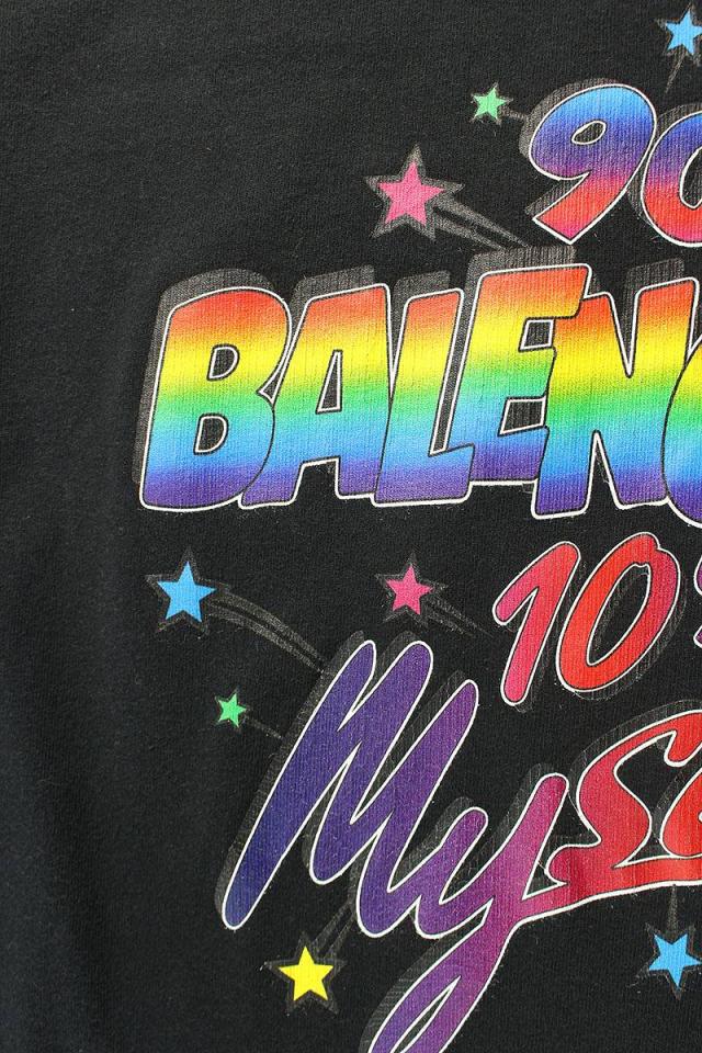 バレンシアガ サイズ:S 612964 TMVH3 ロゴプリントペンキ加工Tシャツ