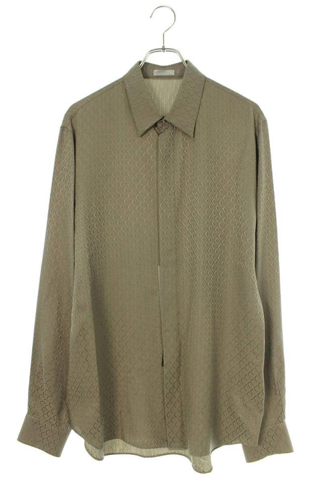 ディオール サイズ:40  23AW  013C501A5917 CDダイヤモンドシルク混長袖シャツ 中古 BS55