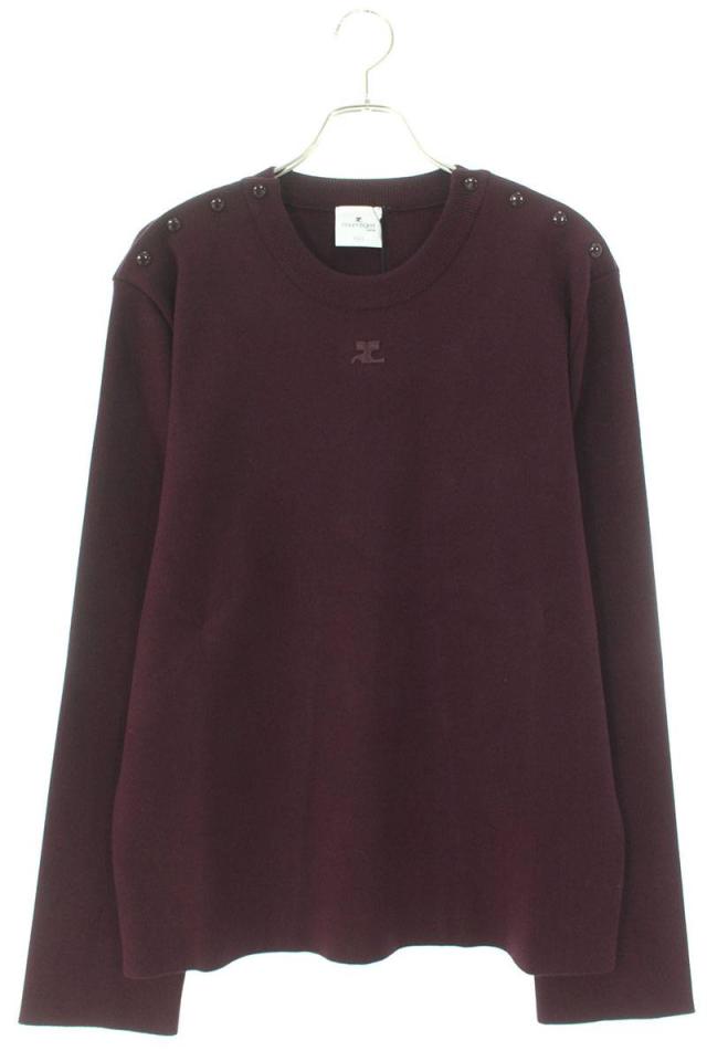 クレージュ サイズ:XL  23AW  323MPI108FI0001 ロゴエンボスショルダーボタンニット 中古 BS55