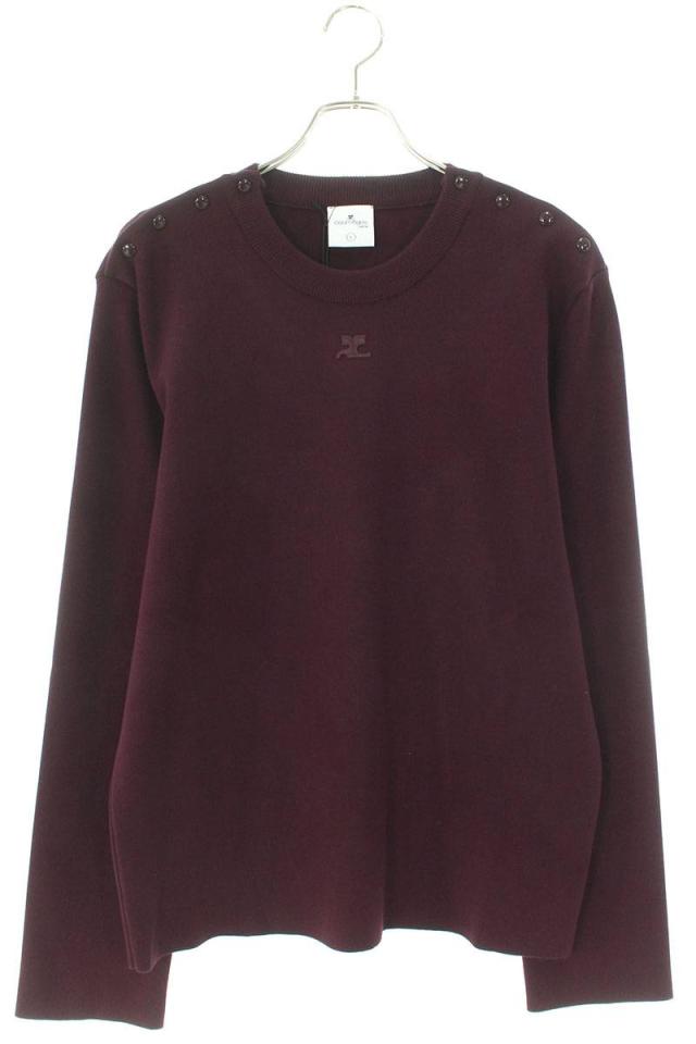 クレージュ サイズ:L  23AW  323MPI108FI0001 ロゴエンボスショルダーボタンニット 中古 BS55