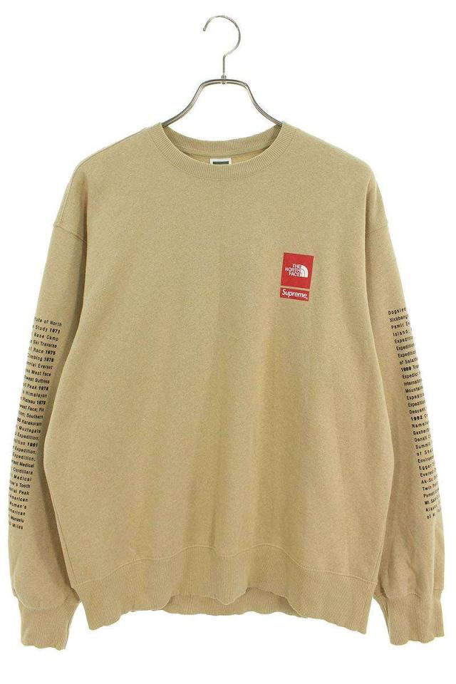 シュプリーム  ノースフェイス サイズ:M  24SS  Crewneck NT02411I ロゴプリントクルーネックスウェット 中古 OM10