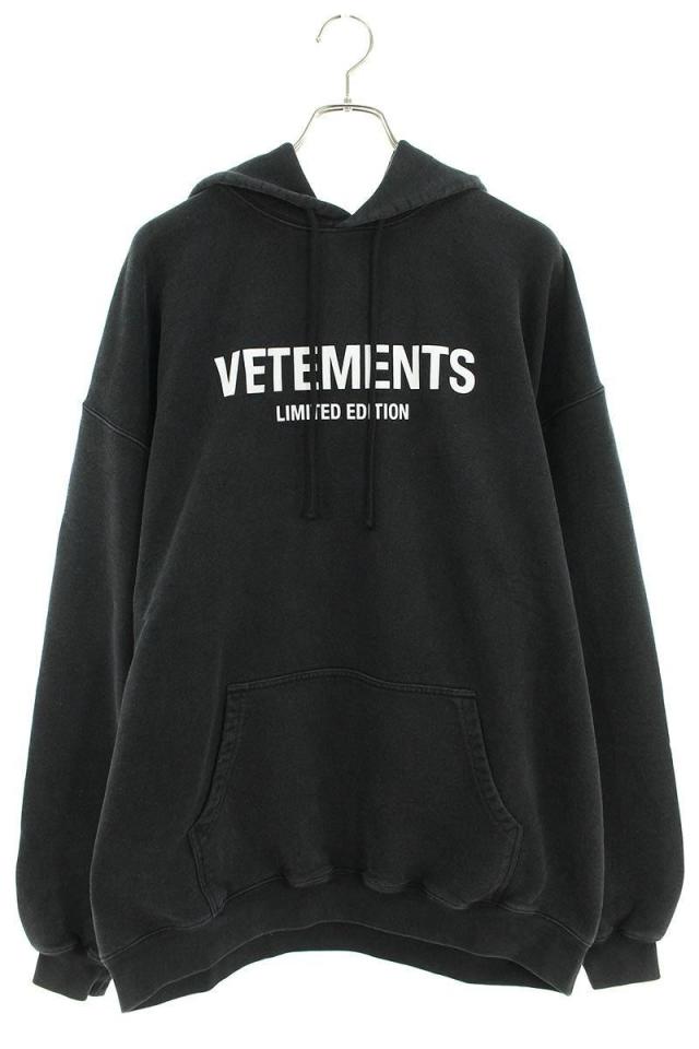 ヴェトモン パーカー 24SS UE64HD600K WASHEDBLACK サイズ:XS リミテッドエディションロゴパーカー 新古品 BS55