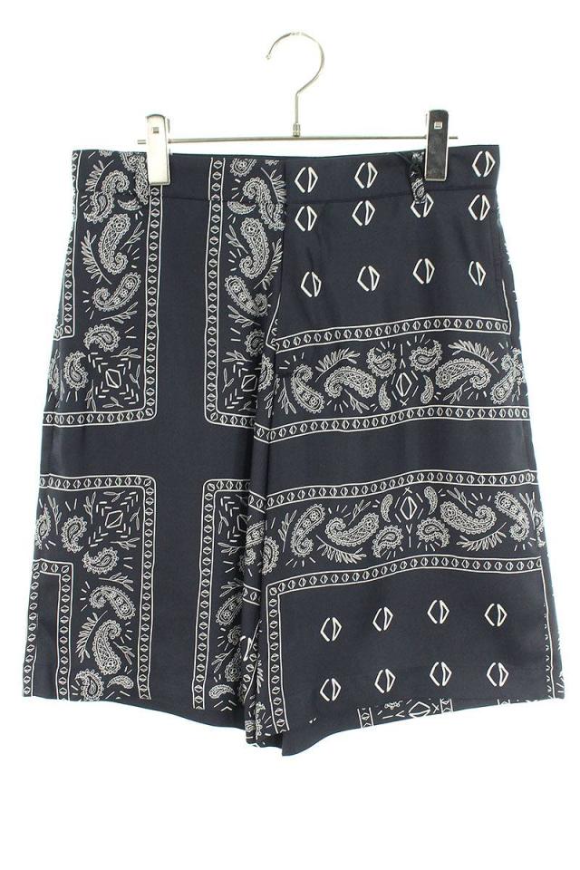 ディオール サイズ:46  013C121A5532 ペイズリー総柄シルクハーフパンツ 新古品 SB01