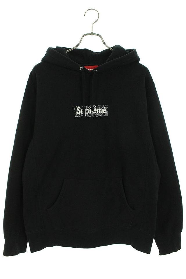 シュプリーム サイズ:L  19AW  Bandana Box Logo Hooded Sweatshirt バンダナボックスロゴプルオーバーパーカー 中古 OM10