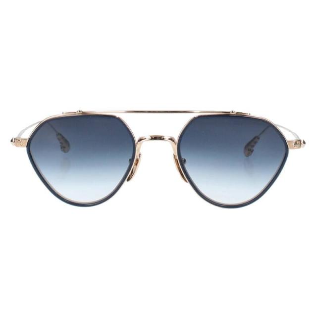 クロムハーツ サイズ:51□20-150  BONE PRONE II 18K CHプラステンプルメタルフレームサングラス 中古 SJ02