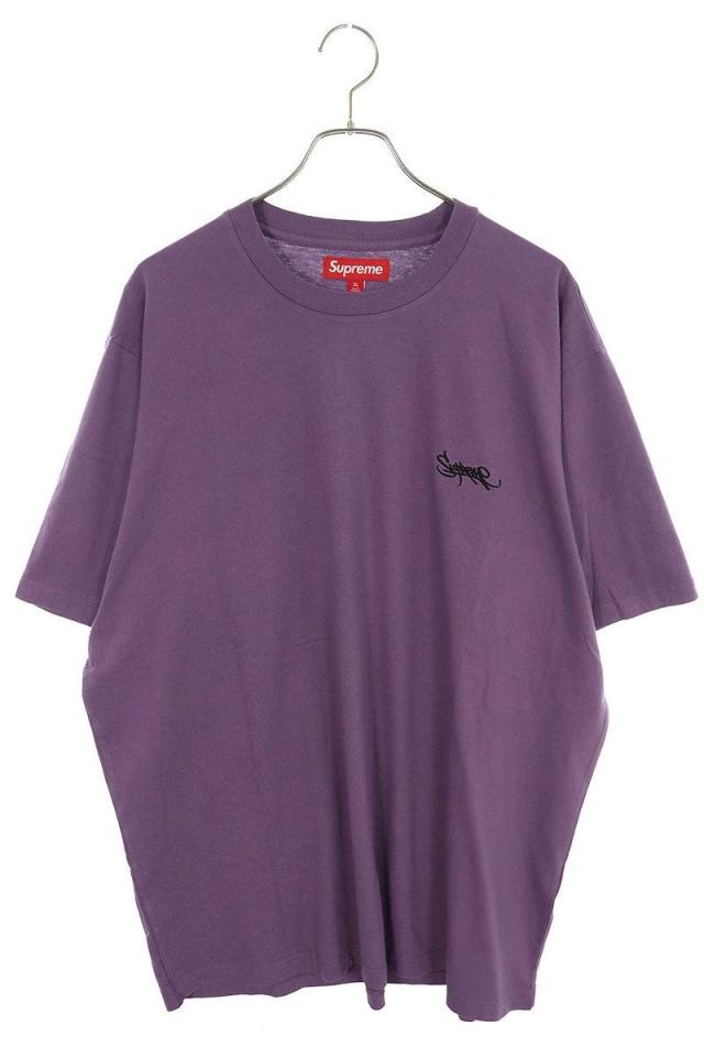 シュプリーム サイズ:XL  24SS  Washed Tag S S Top Tee ウォッシュド加工ロゴ刺繍Tシャツ 中古 BS55