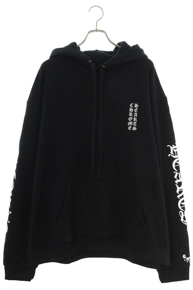 クロムハーツ サイズ:XXL  SWTSHRT PLVR 1988オンライン限定袖ロゴプリントプルオーバーパーカー 中古 SJ02