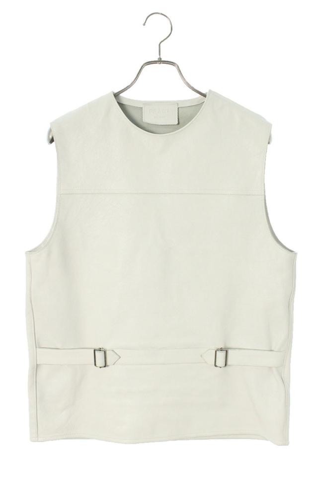 プラダ サイズ:46  23SS  UPC194 S231 12NF ベルテッドレザープルオーバーベスト 中古 SB01