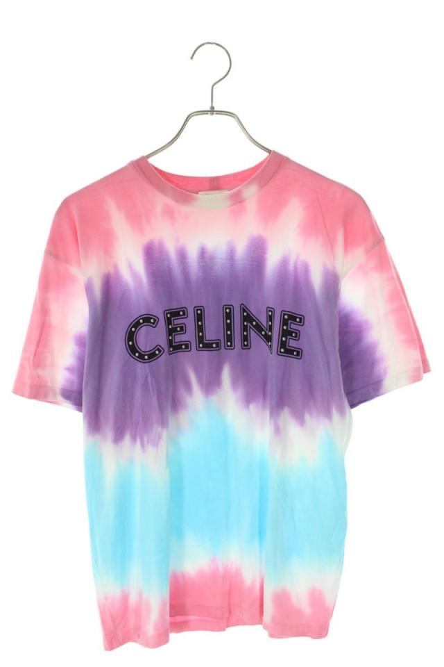 セリーヌバイエディスリマン サイズ:XS  21SS  2X687956M スタッズロゴプリントルーズTシャツ 中古 OM10