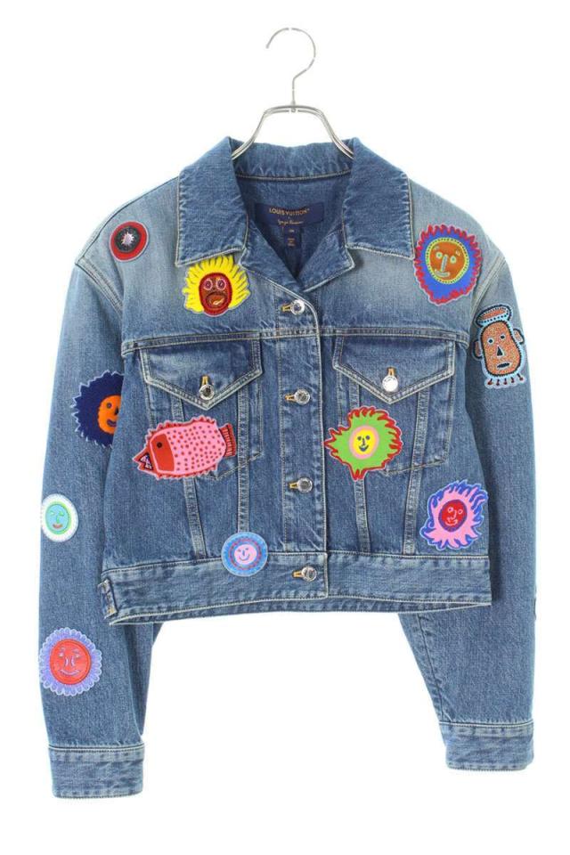 ルイヴィトン  草間彌生 サイズ:38  23AW  RW232J GM1 FOJA37 マルチワッペンデニムジャケット 中古 SB01