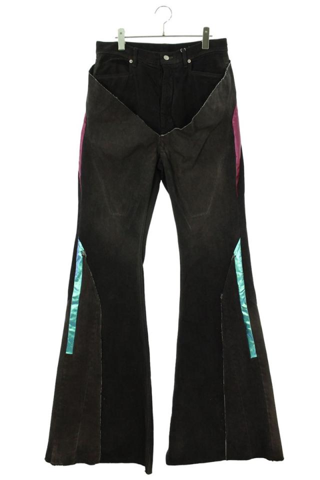 リックオウエンス サイズ:32インチ  23SS  SLIVERED BOOTCUT RR01C4301-COMBO1 切替ブーツカットデニムパンツ 中古 FK04