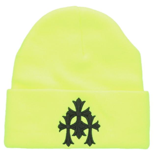 クロムハーツ   WOOL WATCH CAP ウールワッチキャップ ロゴ刺繍ビーニーニットキャップ帽子 中古 SJ02