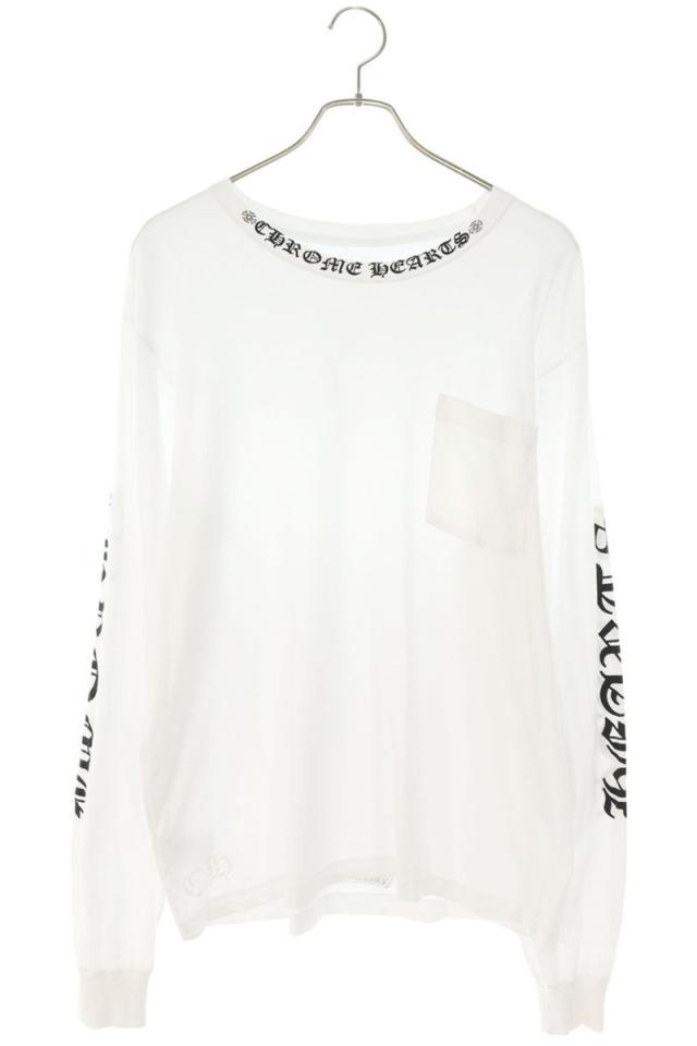 クロムハーツ サイズ:L CH L S 1 ネックロゴプリント長袖カットソー