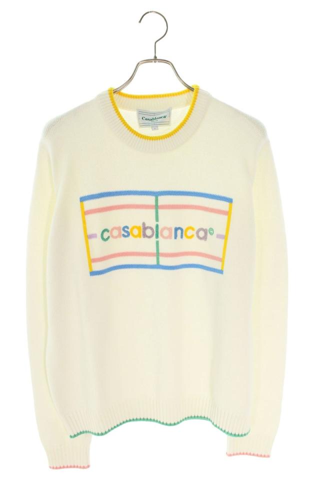 カサブランカ サイズ:L  MPF24KW704 01 ロゴ刺繍リブ切り替えコットンニット 新古品 SS13