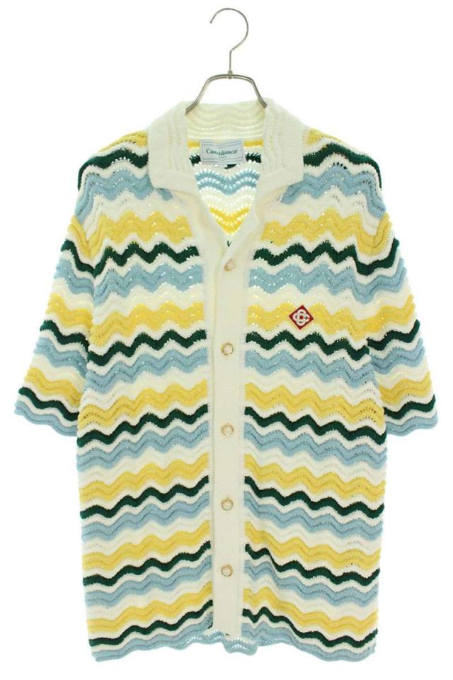 カサブランカ サイズ:M  24SS  MPS24KW600 マルチカラーテリー半袖シャツ 新古品 SB01