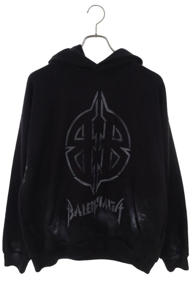 バレンシアガ パーカー 24AW サイズ:S メタルBBステンシルプルオーバーパーカー 新古品 BS55