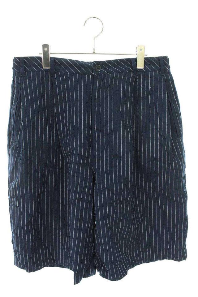ステューシー サイズ:32インチ  24SS  VOLUME PLEATED SHORT WRINKLED STRIPE 112314 リンクルストライプボリュームプリーツショートパンツ 中古 BS55