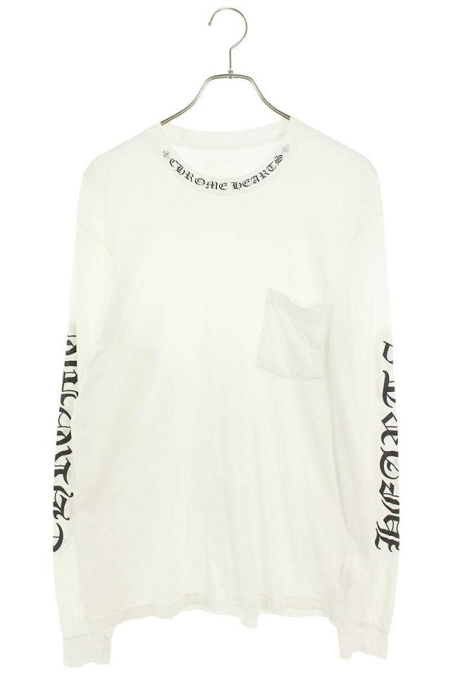 クロムハーツ サイズ:L  CH L S  1 ネックロゴ長袖カットソー 中古 SJ02