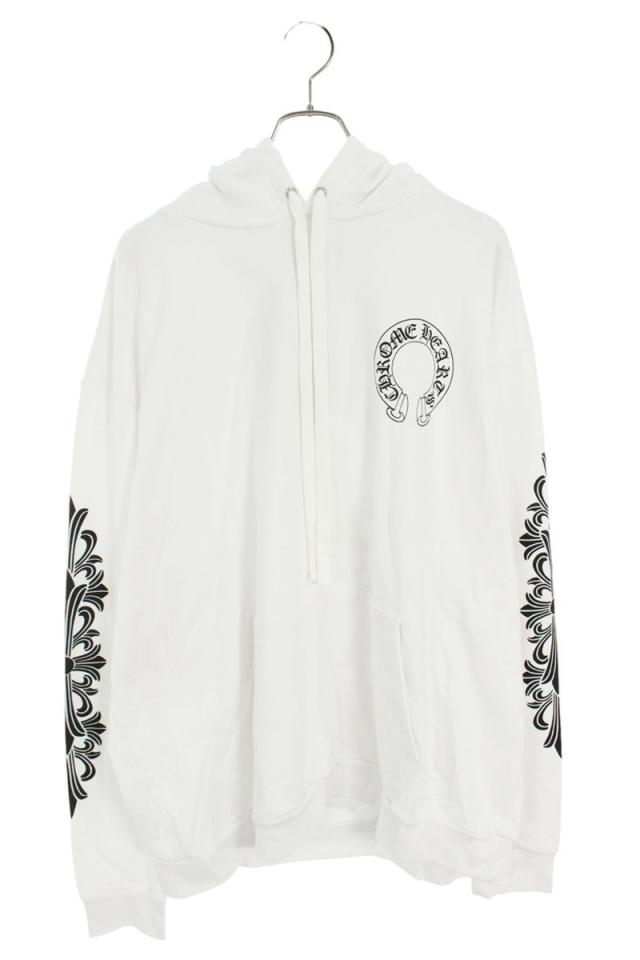 クロムハーツ サイズ:XXL  SWTSHRT PLVR 袖フローラルホースシュープルオーバーパーカー 中古 SJ02