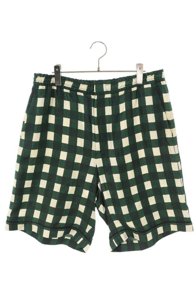 プラダ サイズ:L SPH219 チェックプリントシルク バミューダショーツハーフパンツ 中古 BS55