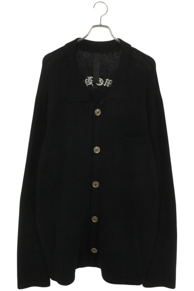 クロムハーツ サイズ:XL  SAILIN ON CARDIGAN クロスパッチ付きバック刺繍カシミアニットカーディガン 中古 FK04