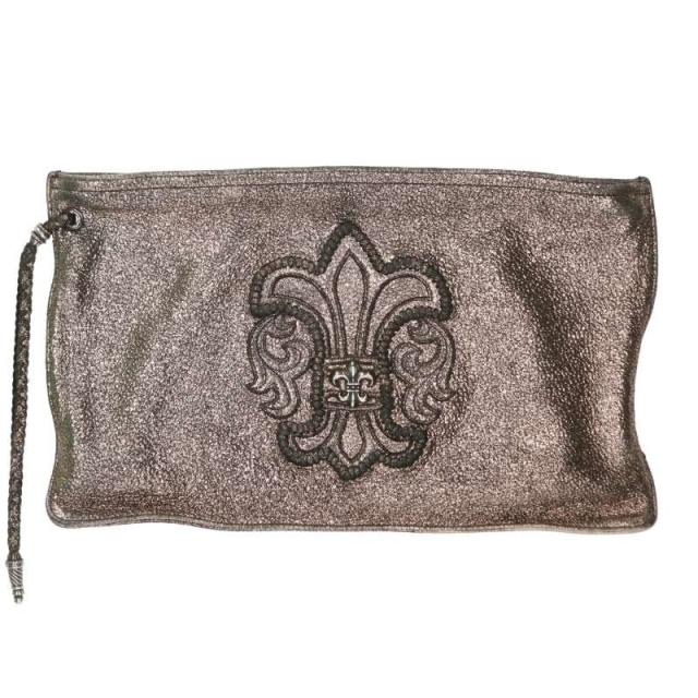 クロムハーツ   MEDIUM FLAT BAG BS FLUER BSフレアレザークラッチバッグ 中古 OS06