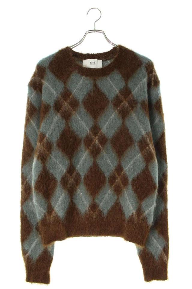 アミアレクサンドルマテュッシ サイズ:L  24AW  HKS047KN0058 アーガイルモヘアニット 新古品 SS13