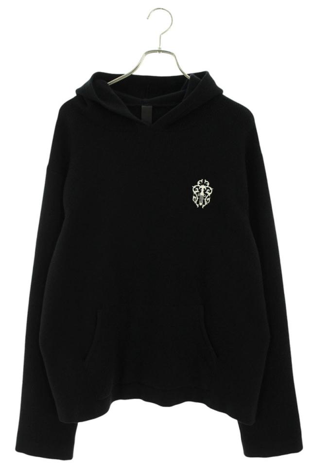 クロムハーツ サイズ:L  SWTR REGULATOR HD ダガー刺繍カシミアニットパーカー 中古 SJ02