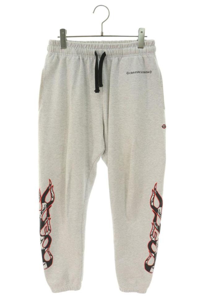 クロムハーツ サイズ:M  PPO BRAIN SWTPANTS ファイヤープリントスウェットロングパンツ 中古 SJ02