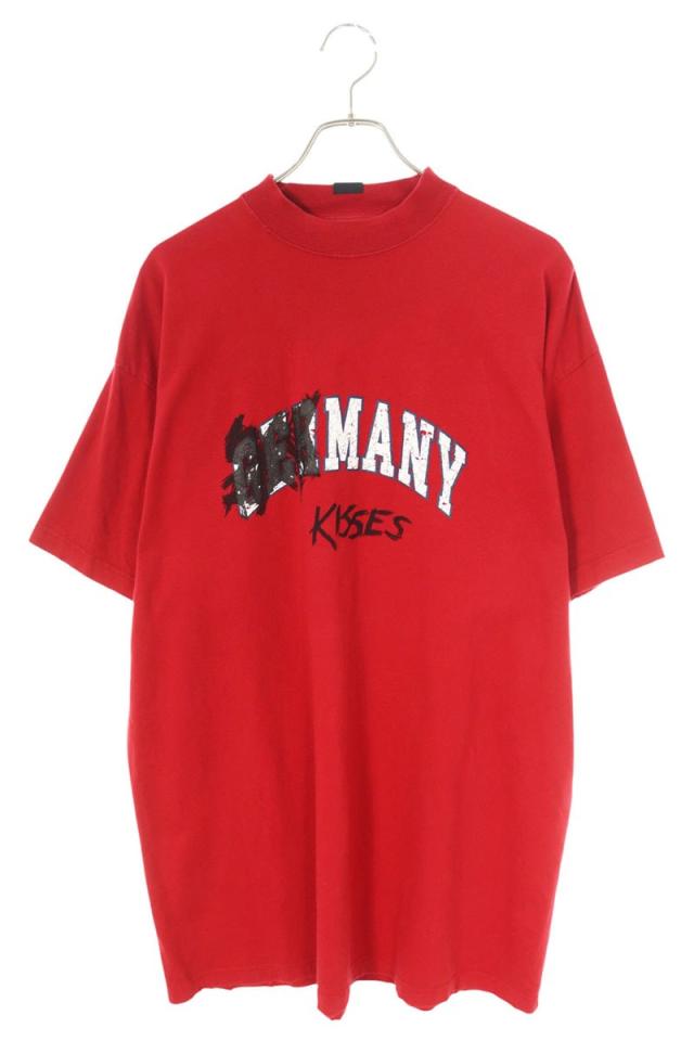 バレンシアガ サイズ:2 24SS 739028 TPVE2 KISSESレタープリントオーバーサイズTシャツ 中古 BS55