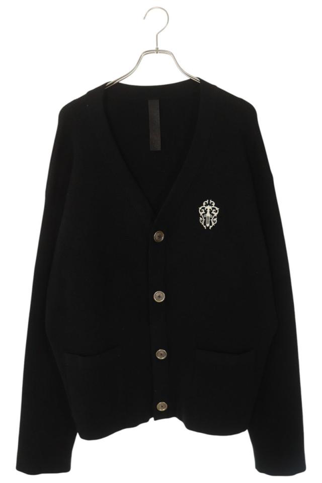 クロムハーツ サイズ:XL  SWTR U REGULATOR CARDI ニットサーマルカシミアヴァインダガー刺繍カーディガン 中古 FK04