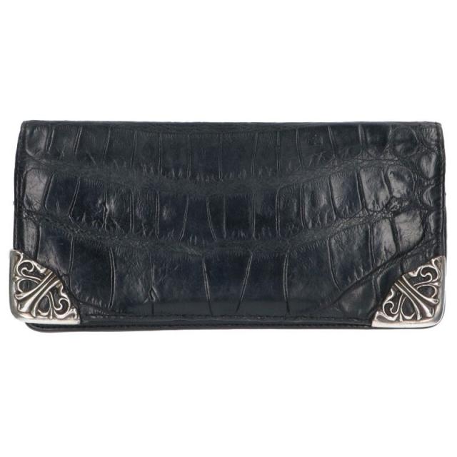 クロムハーツ   LNG SNGL FLD TIPS ALG シングルフォールドアリゲーター アリゲーターレザーウォレット財布 中古 OS06