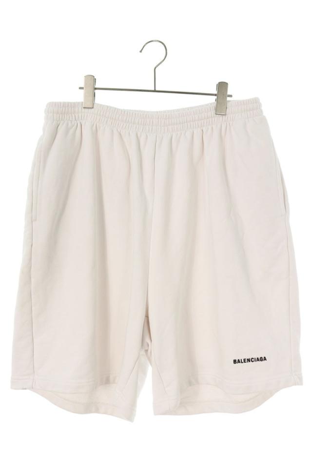 バレンシアガ サイズ:M 674591 TMVF5 ロゴ刺繍ワイドスウェットハーフパンツ 中古 BS55
