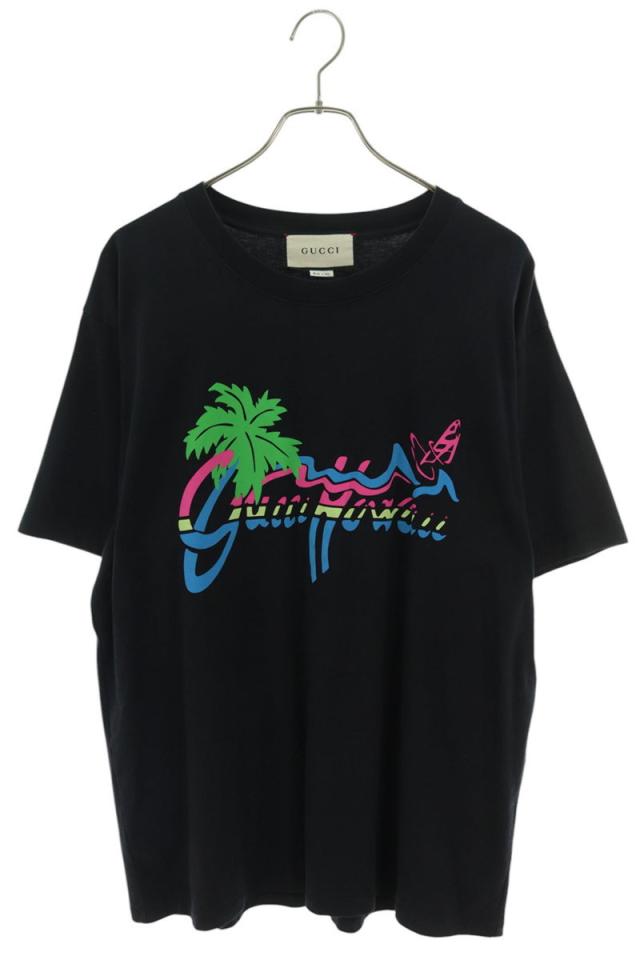 グッチ サイズ:L 20AW Hawaii Print Tee 616036 XJCSR ハワイプリントTシャツ 中古 BS55